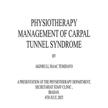 Carpal tunnel syndrome | PPT