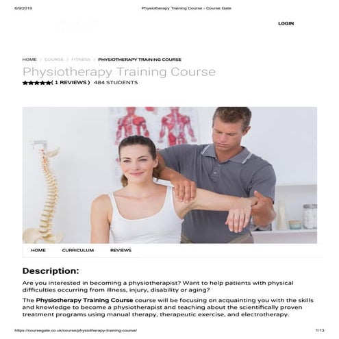 Physiotherapy Training Course - Course Gate | PDF