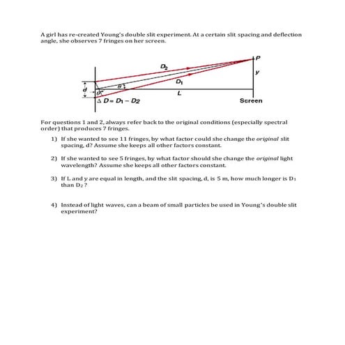 Double Slit Experiment | DOCX | Physics | Science