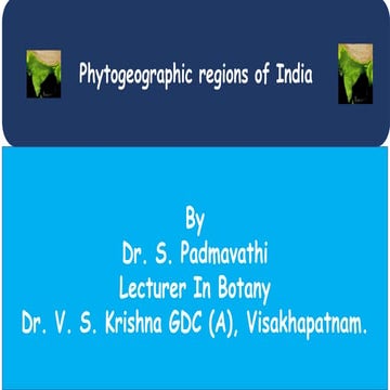 Phytogeographic regions of India. Or Floristic Zones of India pptx | PPTX