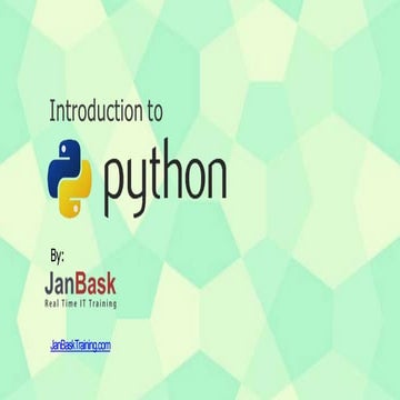 Introduction About Python By Janbask Training Ppt