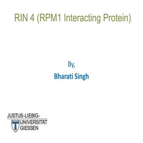 RIN 4 (RPM1 Interacting Protein) | PPTX