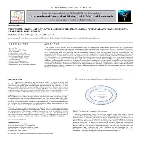 Phytosome unveiling preparation methods, pharmacological potential, and physicochemical ...