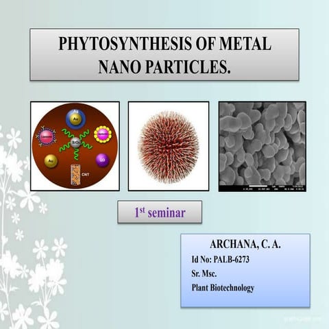 Phytosynthesis metal nanoparticle | PPTX
