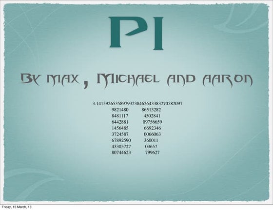 presentation on pi.pptx | Physics | Science