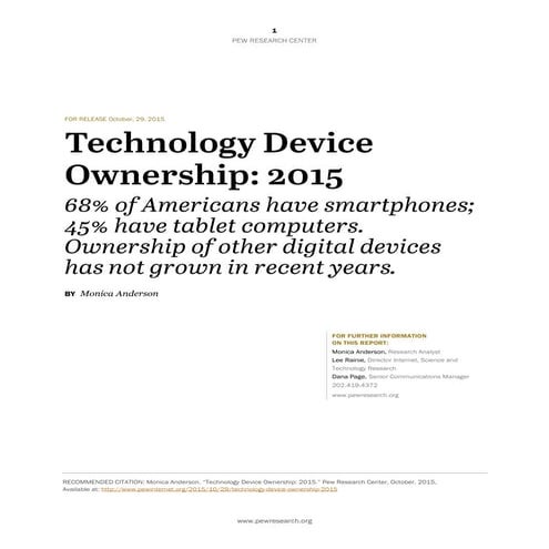 Technology Device OWNERSHIP: 2015 | PDF