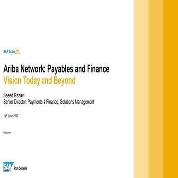 Ariba Network: Payables and Finance Vision Today and Beyond | PPT