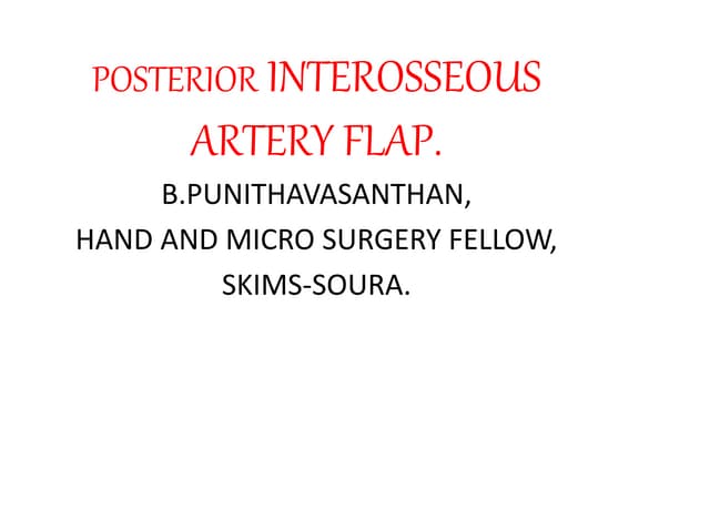 Posterior Interosseous Artery Flap Ppt