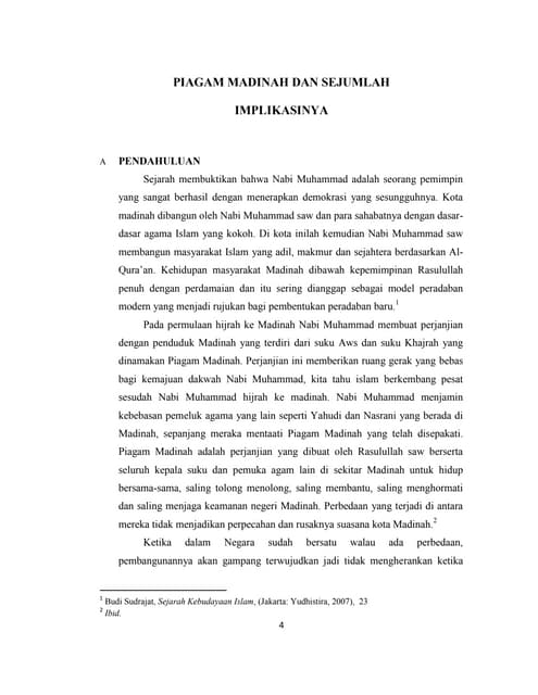 Peradaban Islam Masa Nabi Muhammad Saw Periode Madinah | PDF
