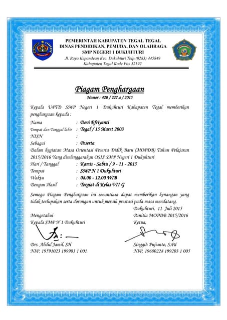 Surat pernyataan | DOCX