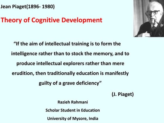 Jean Piaget Theory Of Cognitive Development | PPT