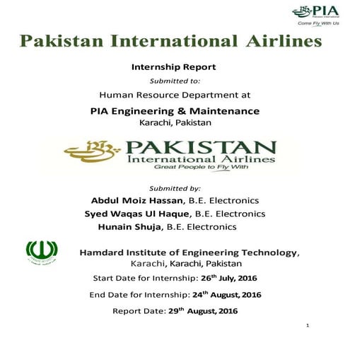 Pia Intership Report | PDF