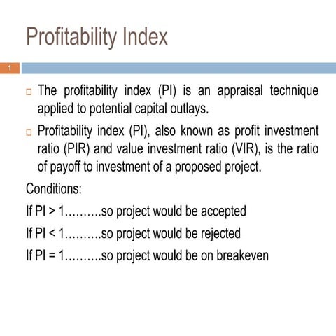PI and NPV.ppt for entrepreneurship, very imp | PPT