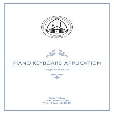 Piano Keyboard Application Project using MATLAB | PDF