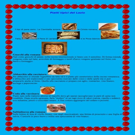 Piatti tipici del lazio | PDF