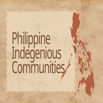 Philippine Indigenous Communities Lesson | PPTX