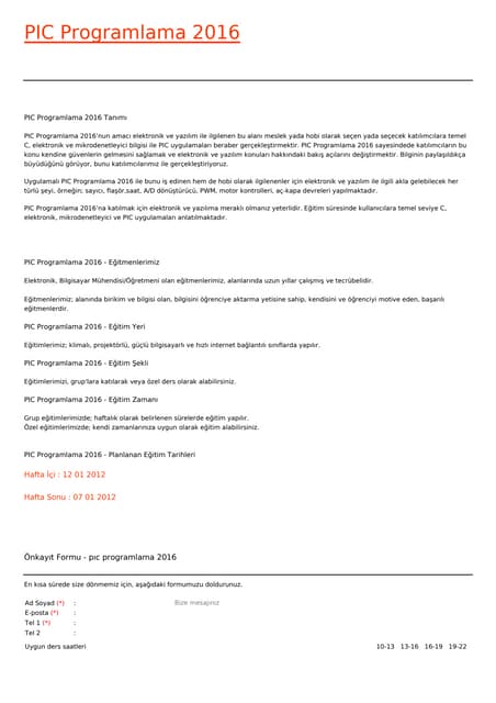 Pic programlama-2017 | PDF