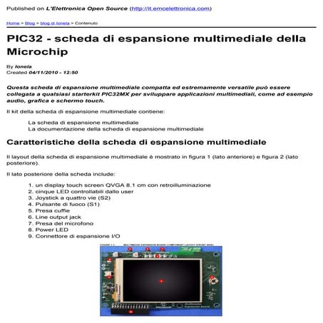 Pic32 scheda di espansione multimediale della microchip - 2010-11-05 | PDF | Computing ...