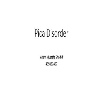 Pica disorder | PPTX