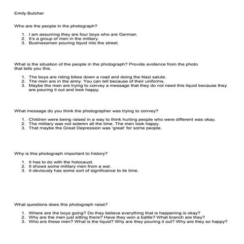 Picture analysis questions and answers | DOCX