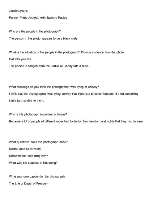 Picture analysis form | PDF