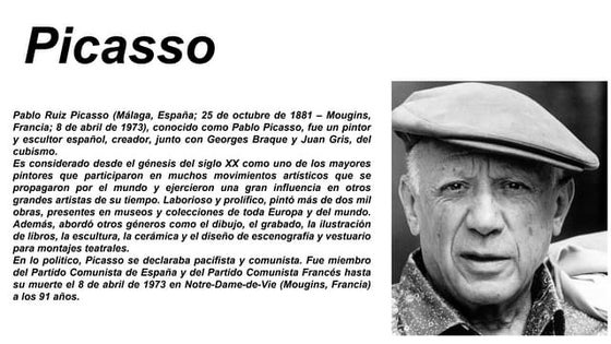 Pablo Ruiz Picasso- Power Point (Español) 1º Primaria | PPT