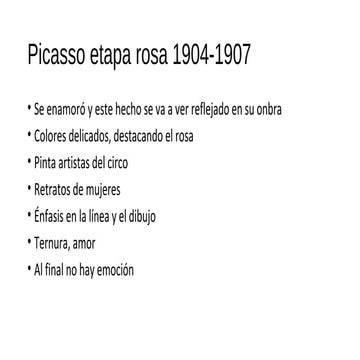 Picasso etapa rosa 1904 1907 | PPT