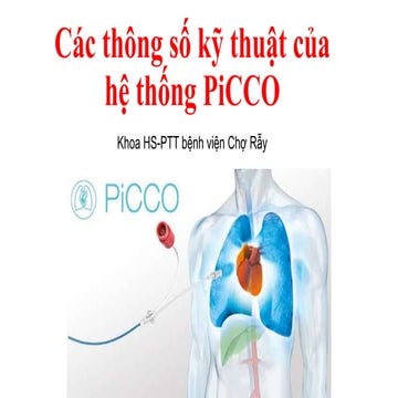Bài giảng Picco của Bệnh viện Chợ Rẫy trong chương trình đào tạo | PPTX