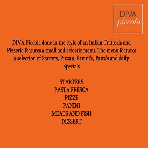 DIVA Piccola Menu | PPTX