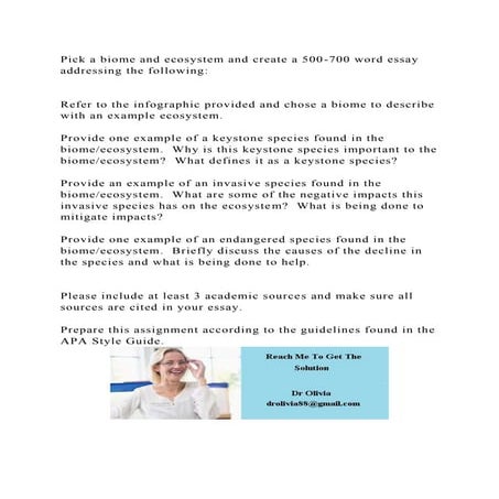 Pick a biome and ecosystem and create a 500-700 word essay addressin.docx