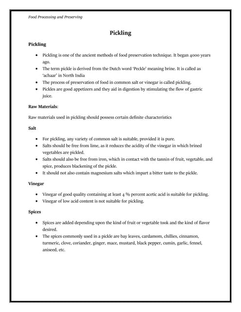 Preservation as sugar concentrates | PPT