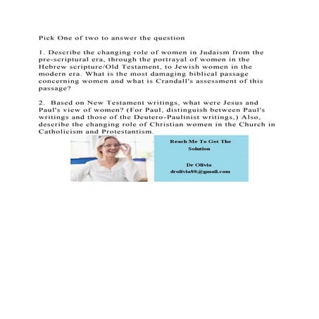 Pick One of two to answer the question1. Describe the changing r.docx