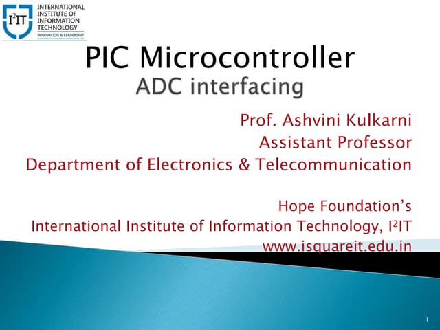 Pic Microcontroller Adc Interfacing Pptx Consumer Electronics