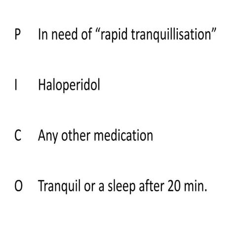 Pico Rapid Tranquillisation | PPTX