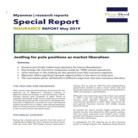 Myanmar Insurance Report May 2019 | PDF