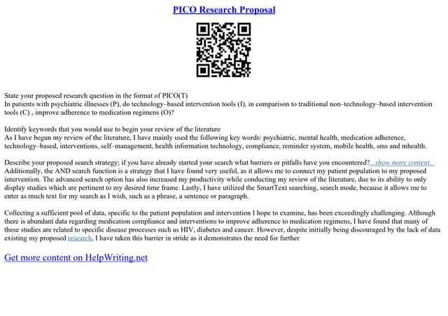 Pico Research Proposal Ppt