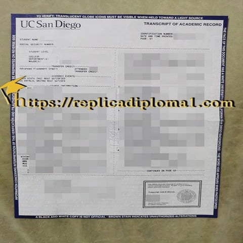 Where to Buy Correct Version Fake UC San Diego (UCSD) Transcript? | PDF