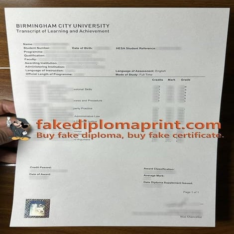 Why i want to order a fake Birmingham City University transcript? | PDF