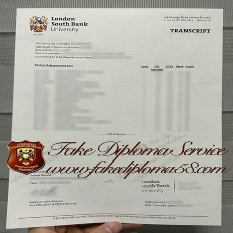 Sample of London South Bank University transcript. Buy LSBU transcript ...