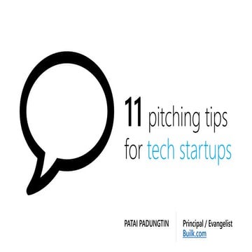 11 pitching tips for tech startups | PPT