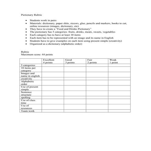 My family tree rubric | DOC