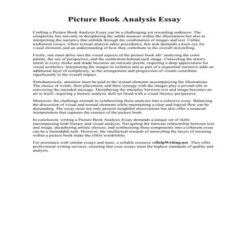 Picture Book Analysis Essay. Concordia University Nebraska | PDF