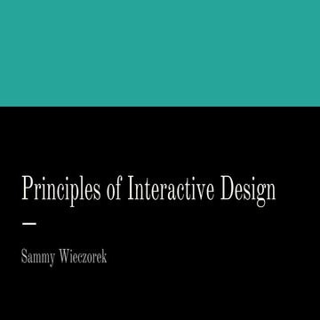 Principles of Interactive Design | PPT