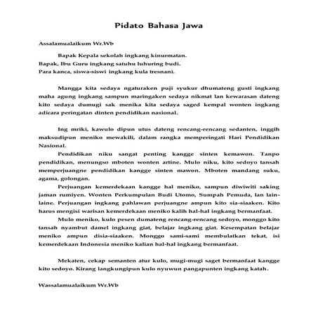 Pidato b jawa | DOCX