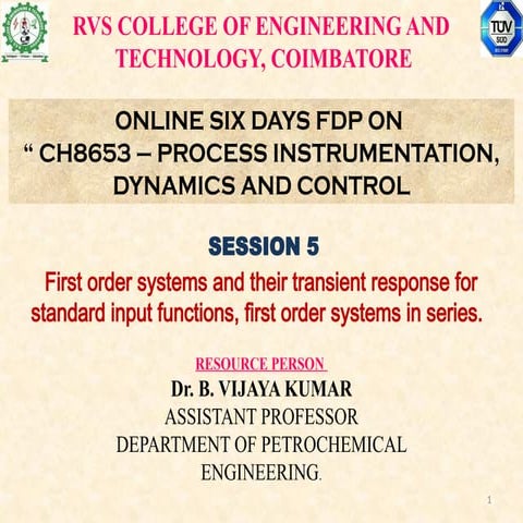 Process Instrumentation Dynamics & Control(PIDC.pptx) | PPTX
