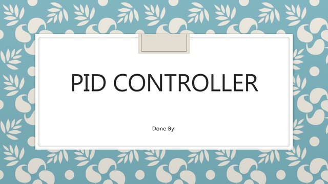 PID controller, P, I and D control Comparison PI, PD and PID Controller ...