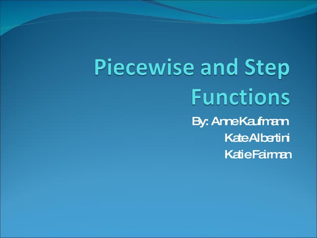Piecewise functions | PPTX