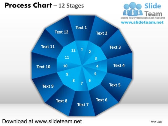 Pie chart with center 11 stages powerpoint diagrams and powerpoint ...