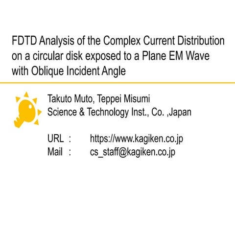 FDTD Analysis of the Complex Current Distribution on a circular disk ...