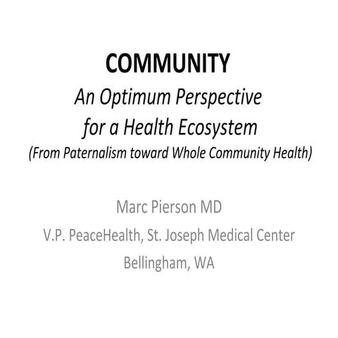 Community Based Personal Health Management | PPT